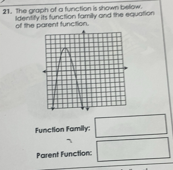 Resuelto:The graph of a function is shown below. Identify its function ...