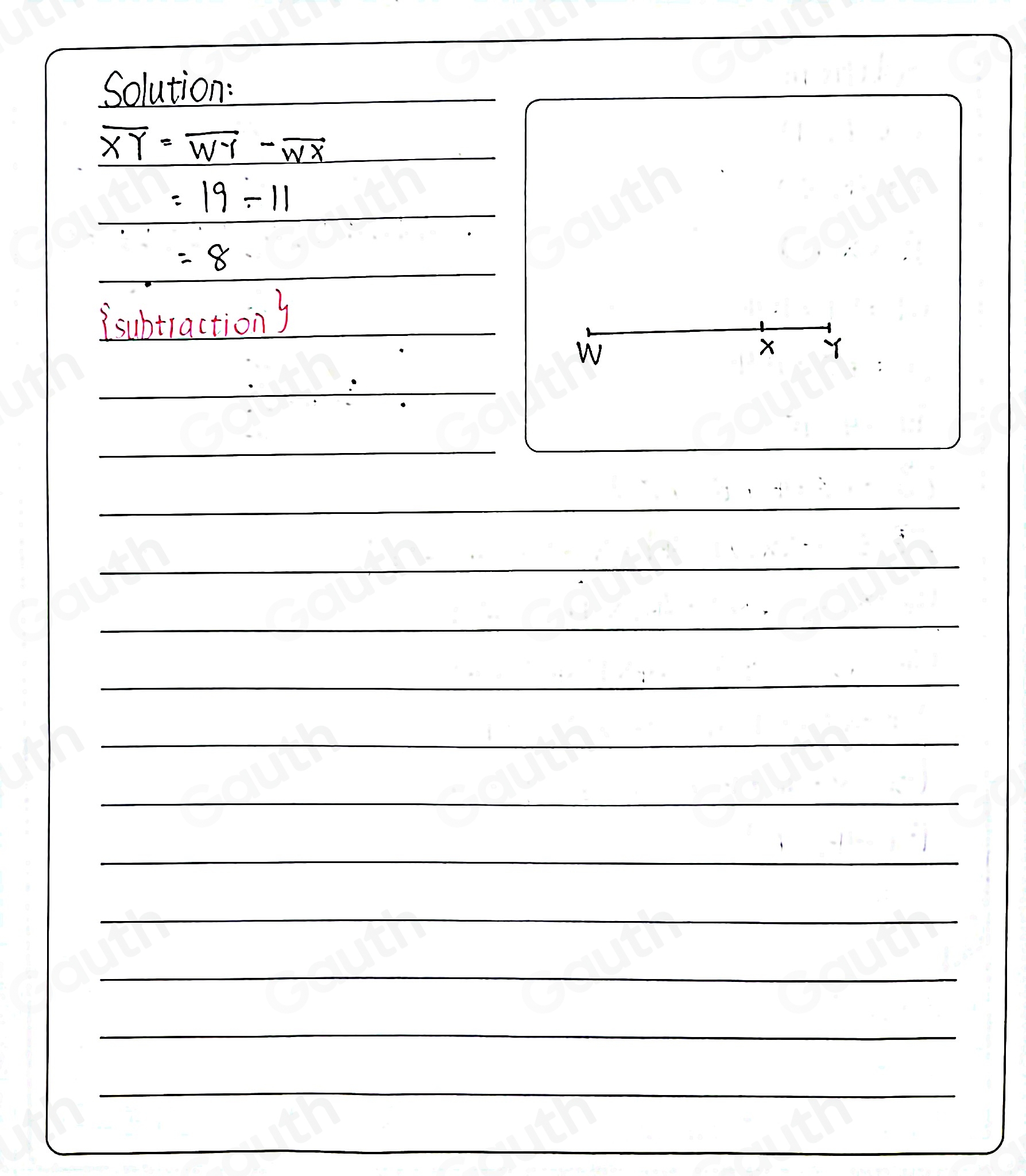 Solved: Point X is on line segment overline WY. Given WY=19 and WX=11 ...