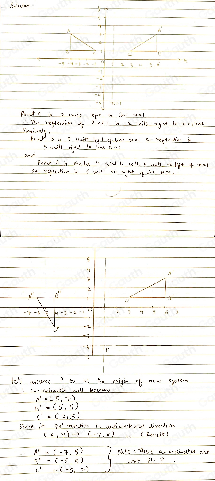 Solved: Triangle ABC is drawn on a grid. ABC is transformed to A'B'C ...
