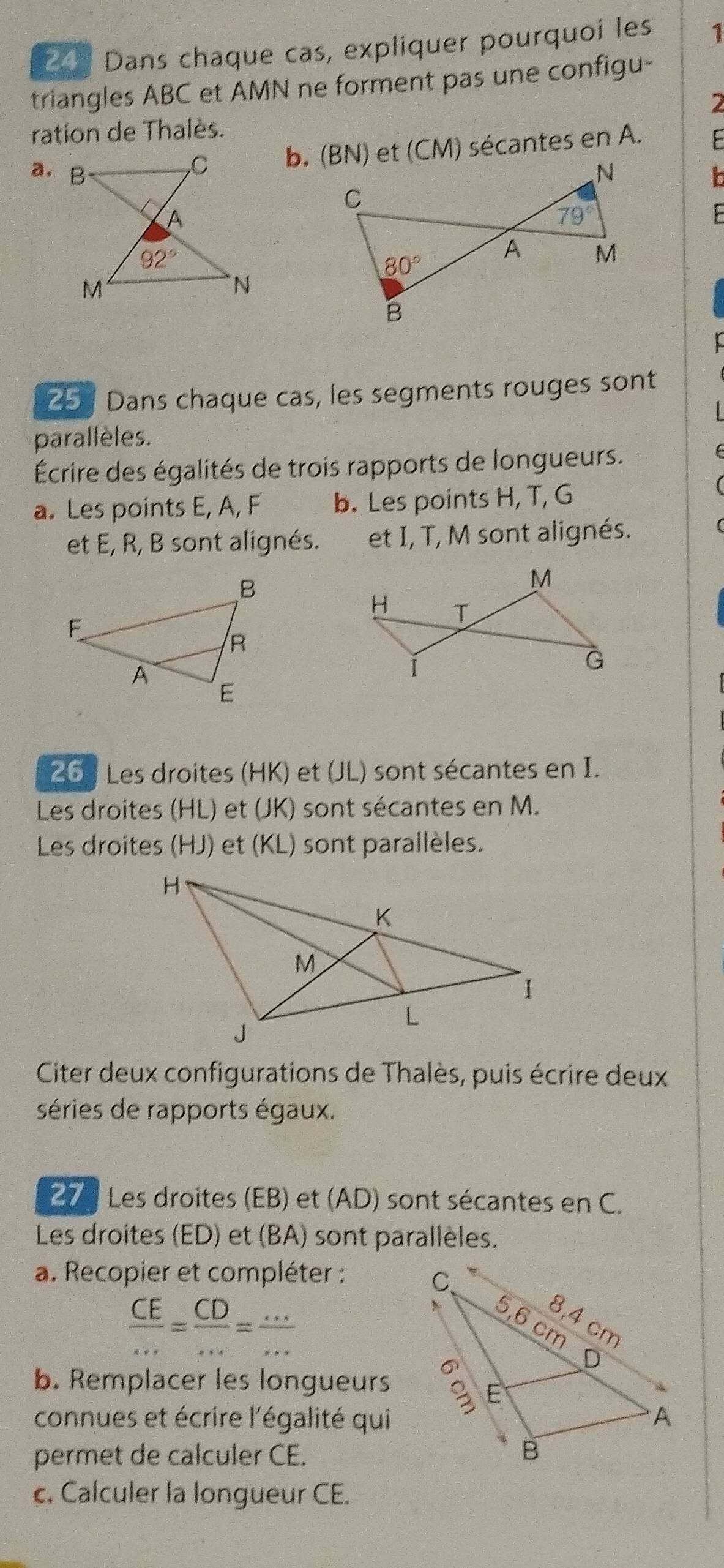 Résolu :Dans chaque cas, expliquer pourquoi les 1 triangles ABC et AMN ...