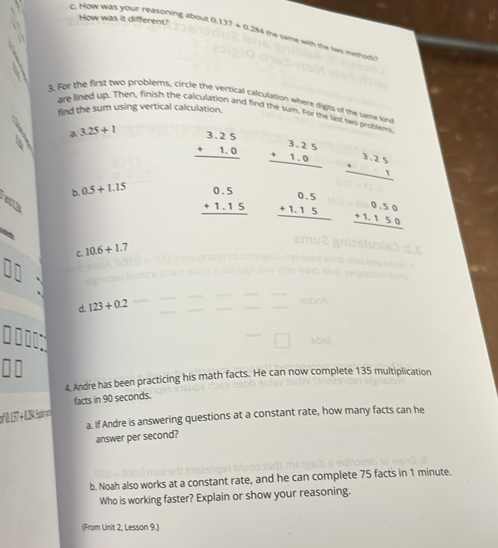 Solved: How was it different? c. How was your reasoning about 0.137+0. ...