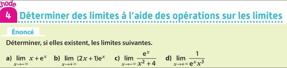 Résolu :hode 4 Déterminer des limites à l'aide des opérations sur les ...