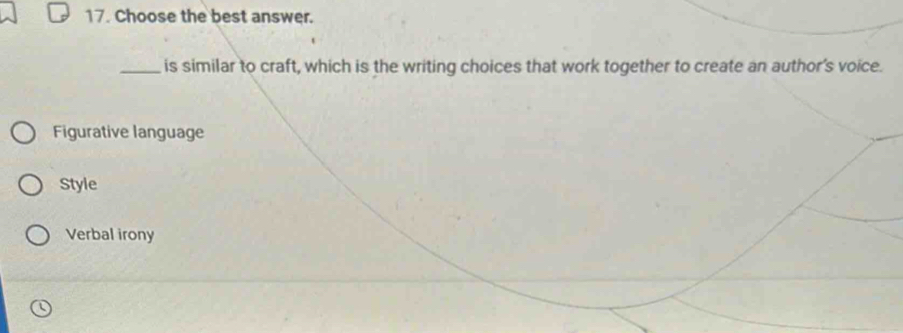 Solved: Choose the best answer. _is similar to craft, which is the ...
