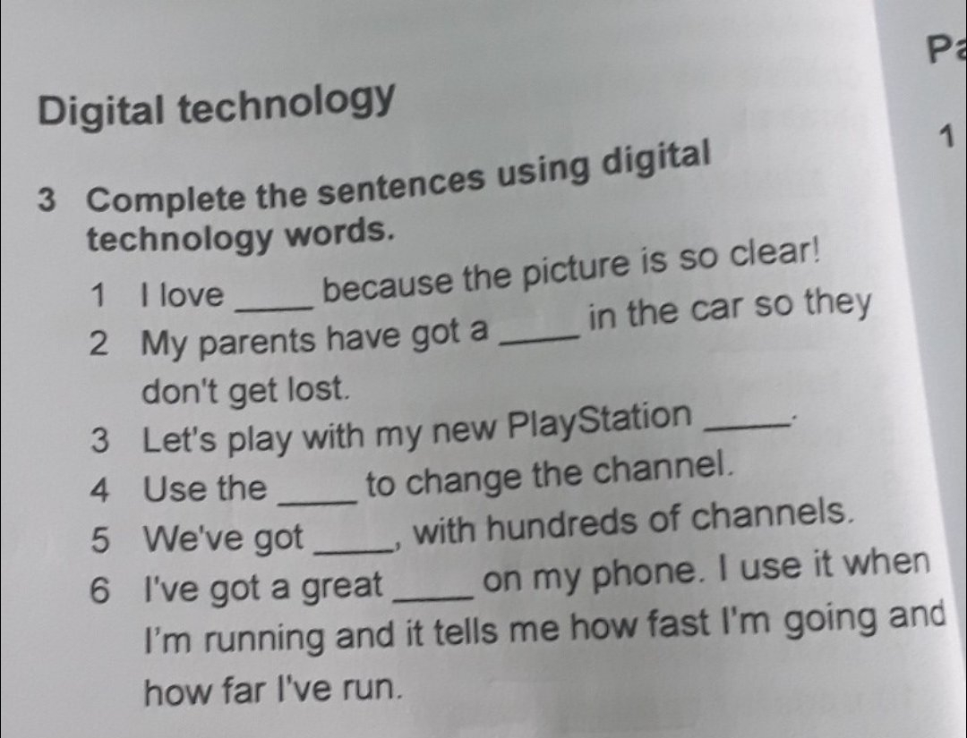 Giải quyết:Digital technology 3 Complete the sentences using digital 1 ...