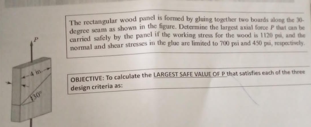 Solved: The rectangular wood panel is formed by gluing together two ...