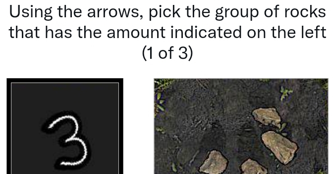 Solved: Using the arrows, pick the group of rocks that has the amount indicated on the left (1 o ...