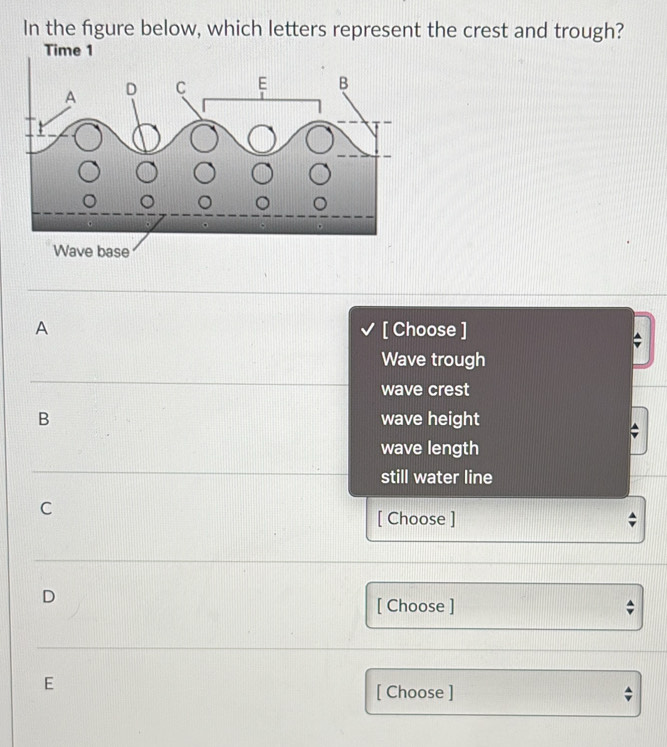 Solved: In the figure below, which letters represent the crest and ...