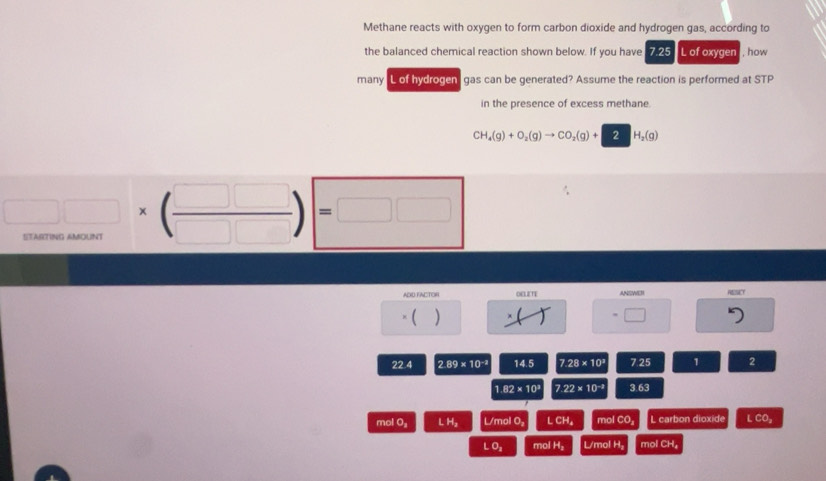 Solved: Methane reacts with oxygen to form carbon dioxide and hydrogen ...