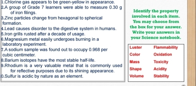 Solved: Chlorine gas appears to be green-yellow in appearance. 2.A ...