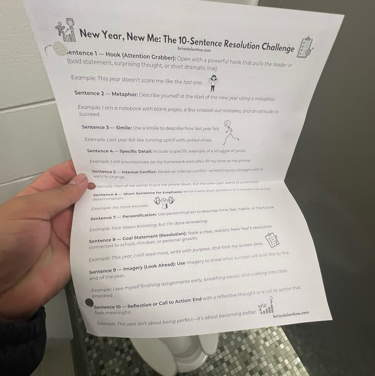 Solved: New Year, New Me: The 10 -Sentence Resolution Challenge ...