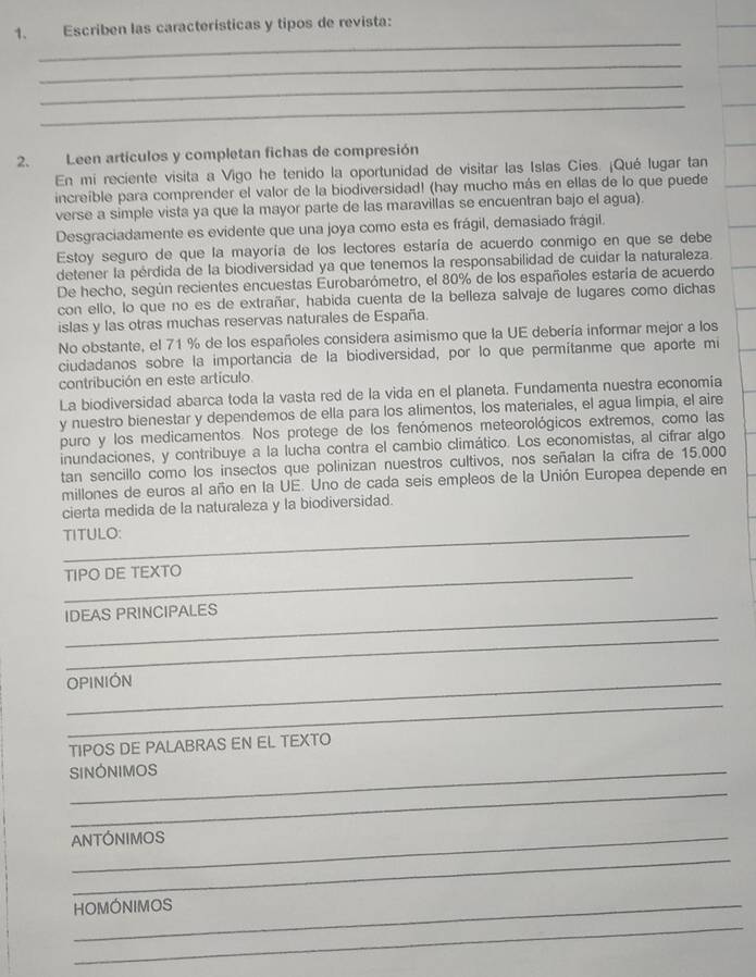 Resuelto:Escriben las características y tipos de revista: _ _ _ _ 2 ...