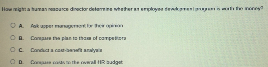 Solved: How might a human resource director determine whether an ...