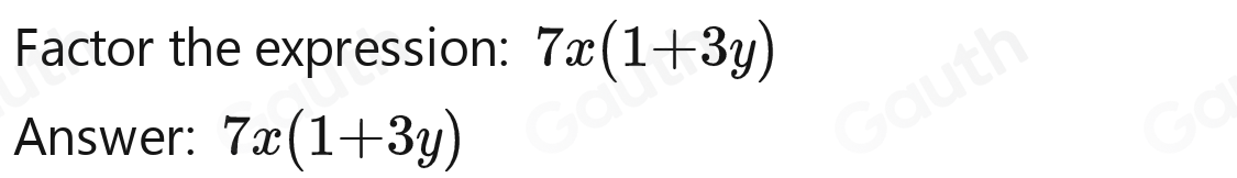 Solved: Factorise fully: 7x+21xy [Math]