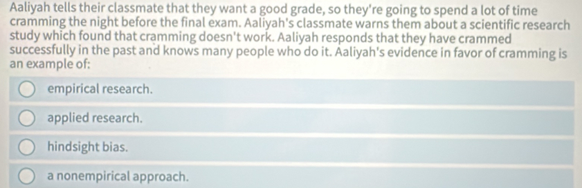 Solved: Aaliyah tells their classmate that they want a good grade, so ...