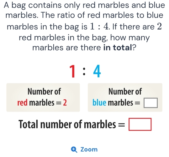 Solved: A bag contains only red marbles and blue marbles. The ratio of ...