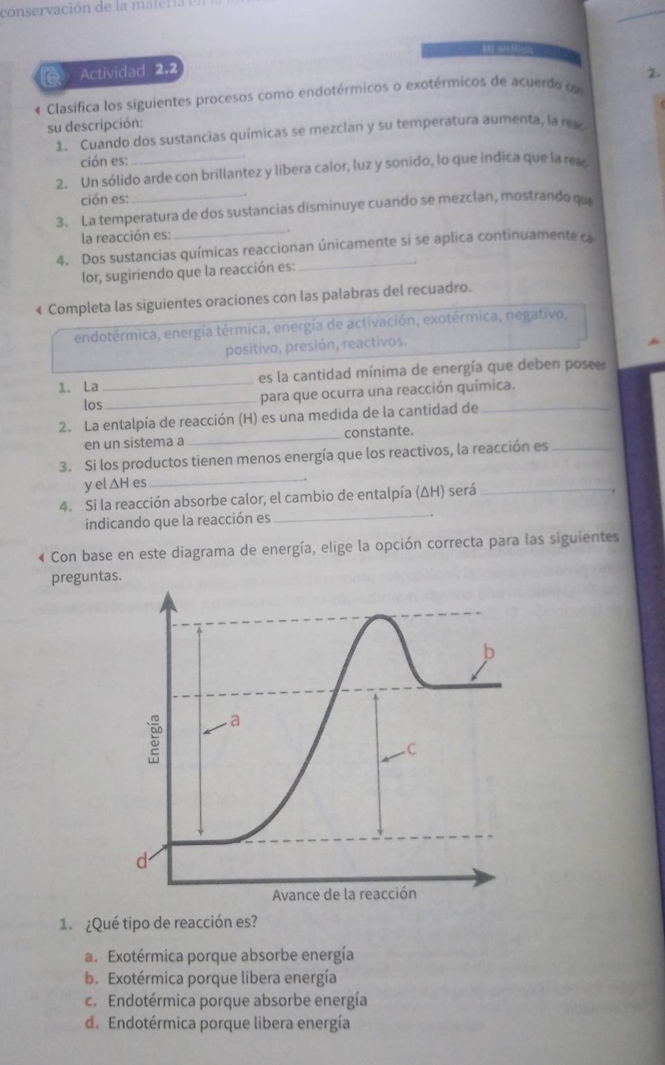 conservación de la mate l B2: A( M Actividad 2.2 4 Clasifica los ...