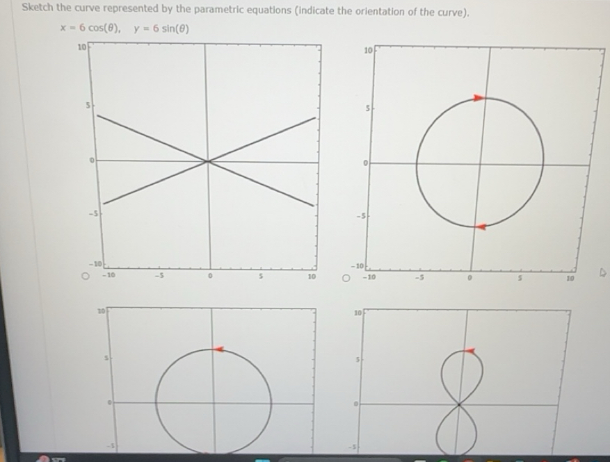 Solved: Sketch the curve represented by the parametric equations (indicate the orientation of ...