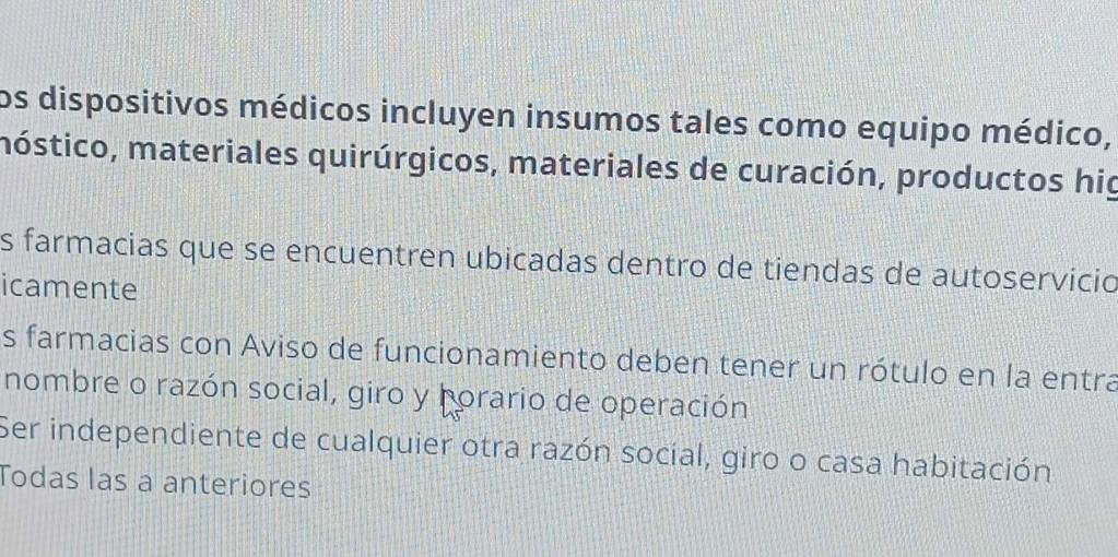 Resuelto:los dispositivos médicos incluyen insumos tales como equipo ...