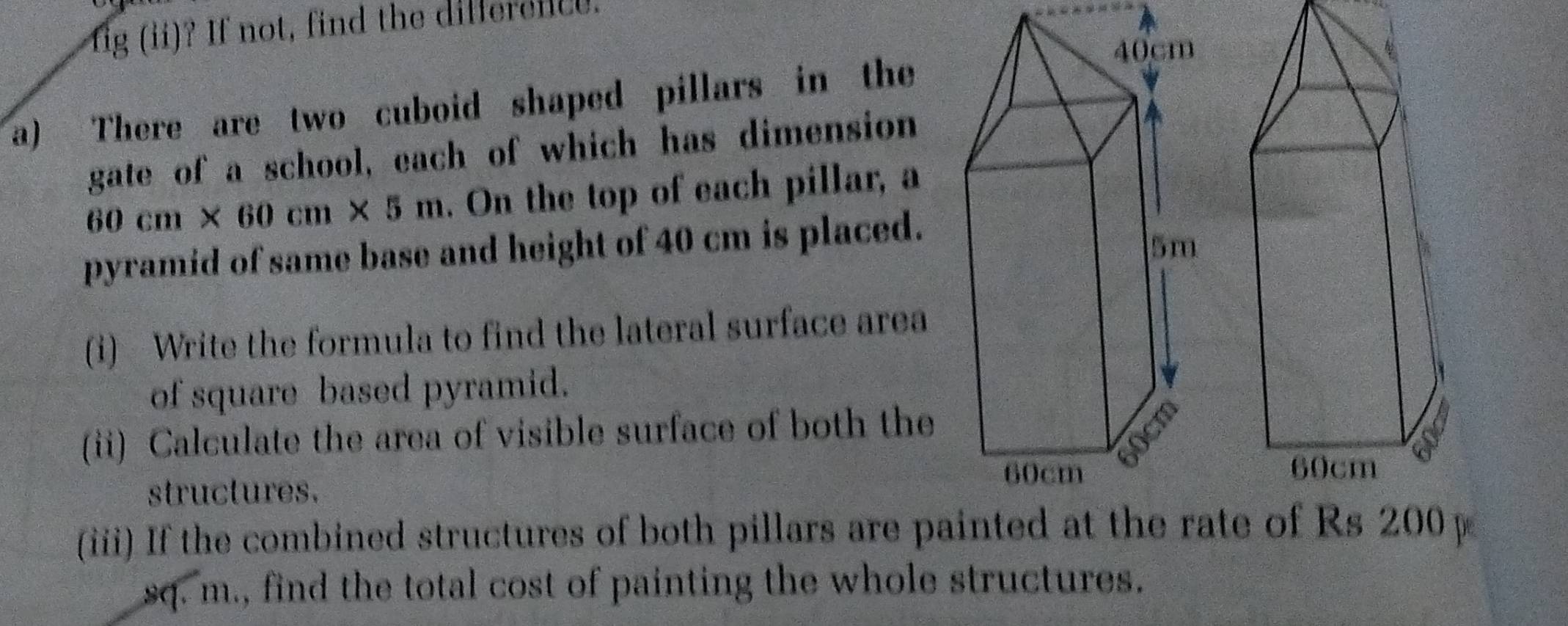 Solved: fig (ii)? If not, find the dillerence. a) There are two cuboid ...