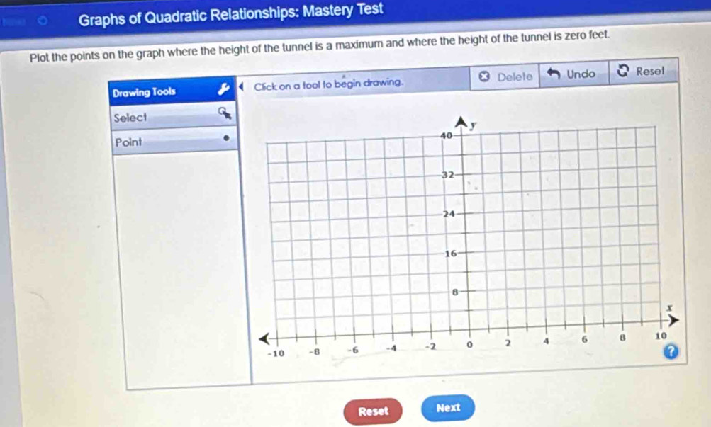 Solved: Graphs of Quadratic Relationships: Mastery Test Plot the points ...