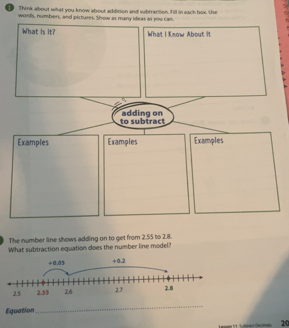 Solved: Think about what you know about addition and subtraction. Fill ...