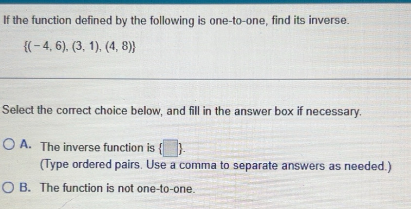 Solved: If the function defined by the following is one-to-one, find ...