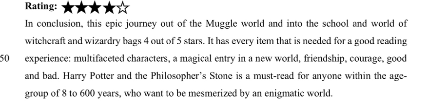 Gelöst:Rating: In conclusion, this epic journey out of the Muggle world ...