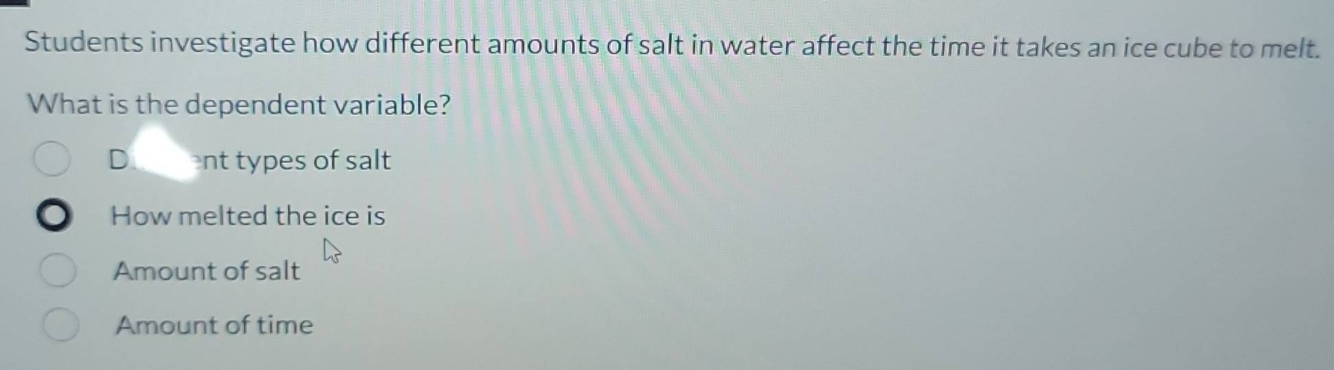 Solved: Students investigate how different amounts of salt in water ...