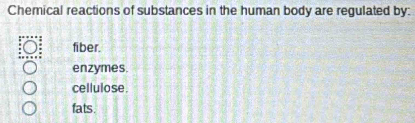 Solved: Chemical reactions of substances in the human body are ...