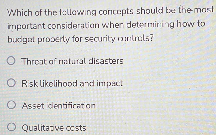 Which of the following concepts should be the most important ...