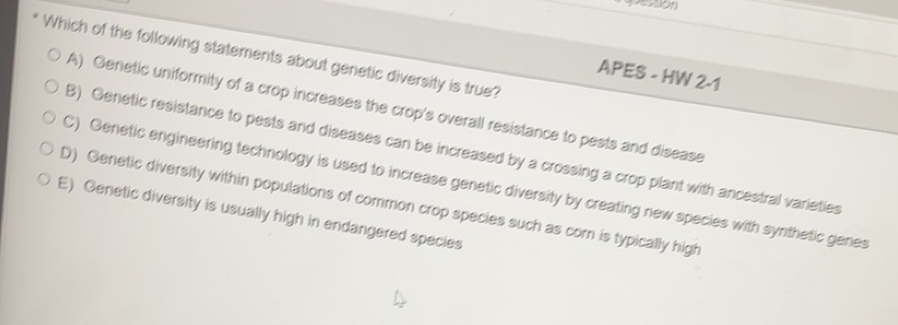 Solved: yession Which of the following statements about genetic ...