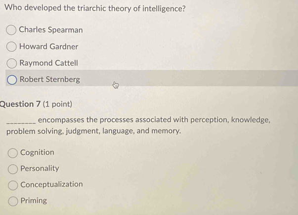 Solved: Who developed the triarchic theory of intelligence? Charles ...