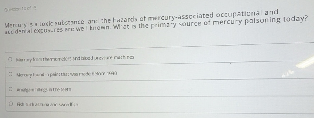 Solved: Mercury is a toxic substance, and the hazards of mercury ...