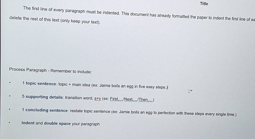 Solved: Title The first line of every paragraph must be indented. This ...