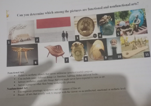 Solved: and nonfunctional arts? 11 Functional Art Refers to aesthetic ...