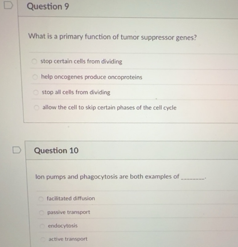 Solved: What is a primary function of tumor suppressor genes? stop ...