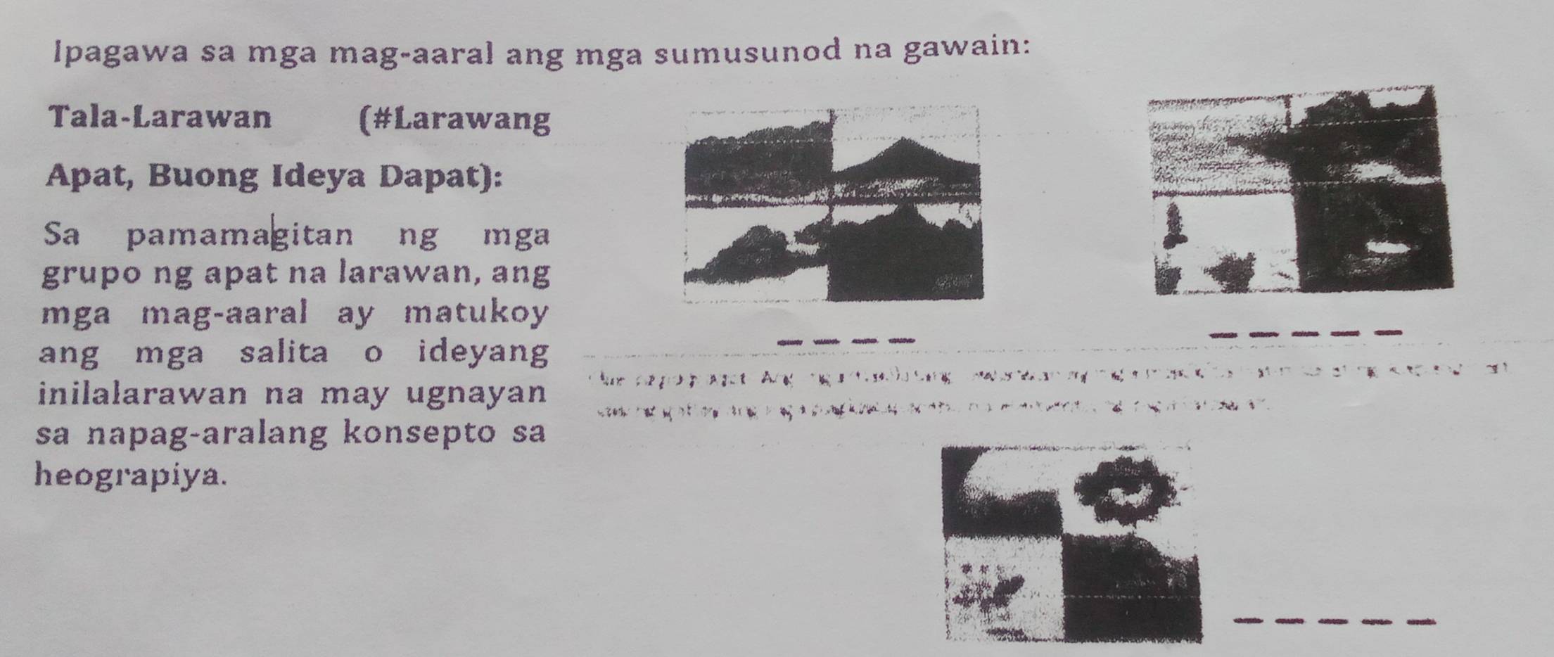 Solved: lpagawa sa mga mag-aaral ang mga sumusunod na gawain: Tala ...