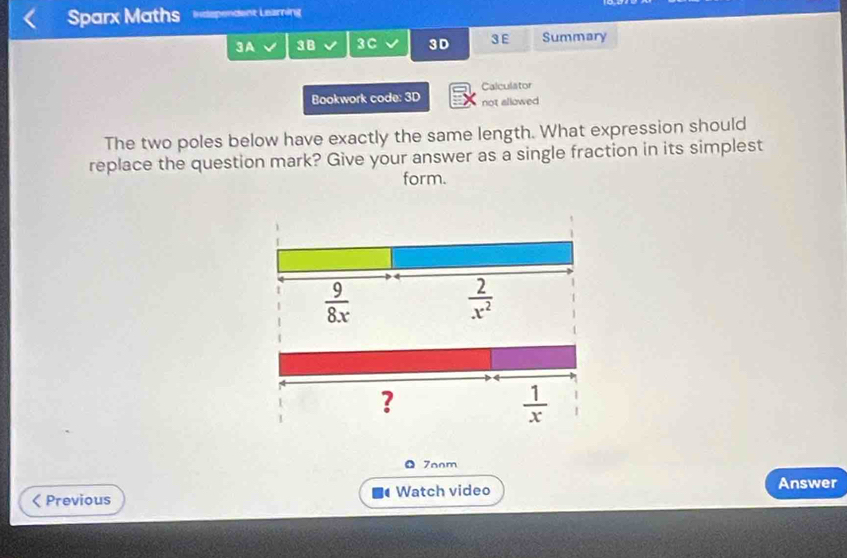 Solved: Sparx Maths dependent Learning 3A 3B 3C 3D 3 E Summary ...