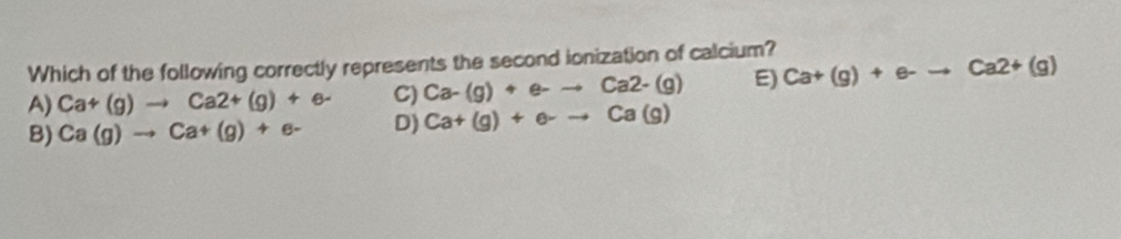 Solved: Which of the following correctly represents the second ...