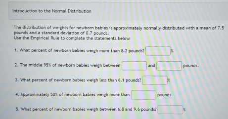 Solved: Introduction to the Normal Distribution The distribution of ...