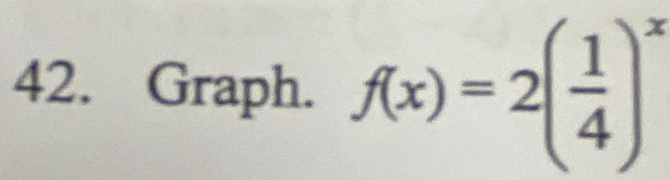Solved: Graph. f(x)=2( 1/4 )^x [Calculus]