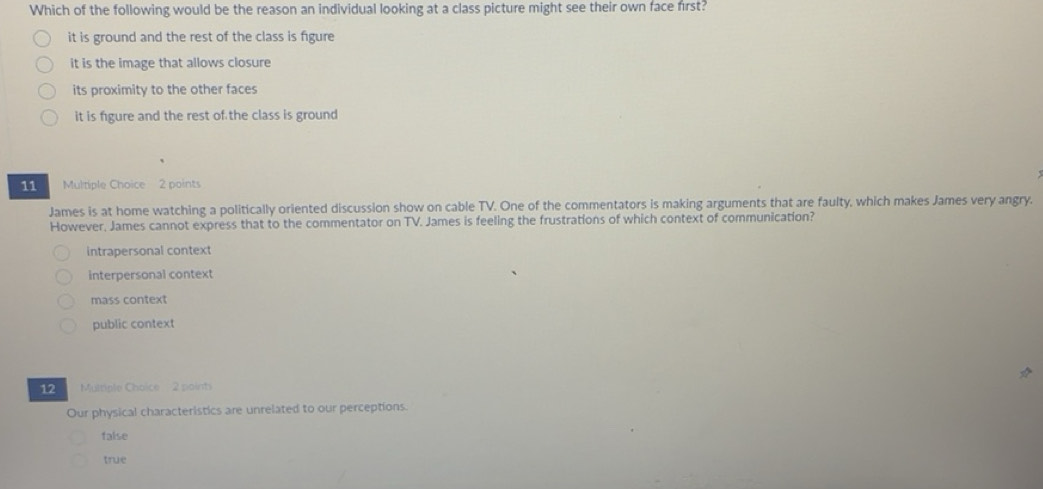 Solved: Which of the following would be the reason an individual ...