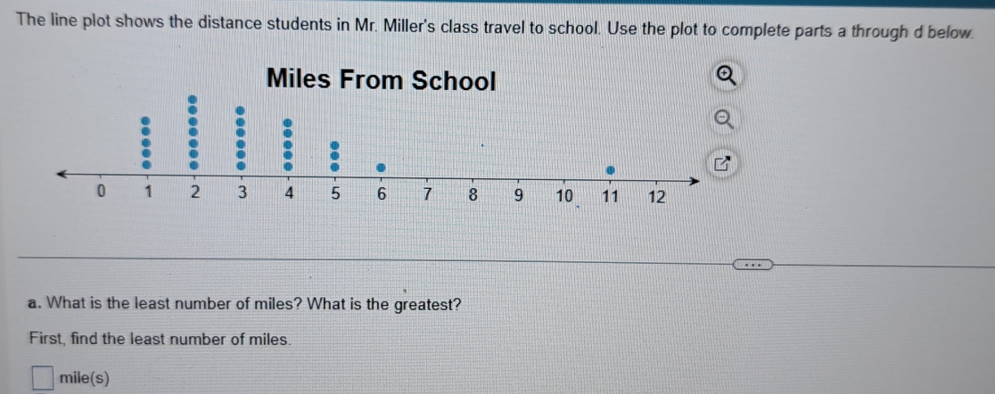 The line plot shows the distance students in Mr. Miller's class travel ...