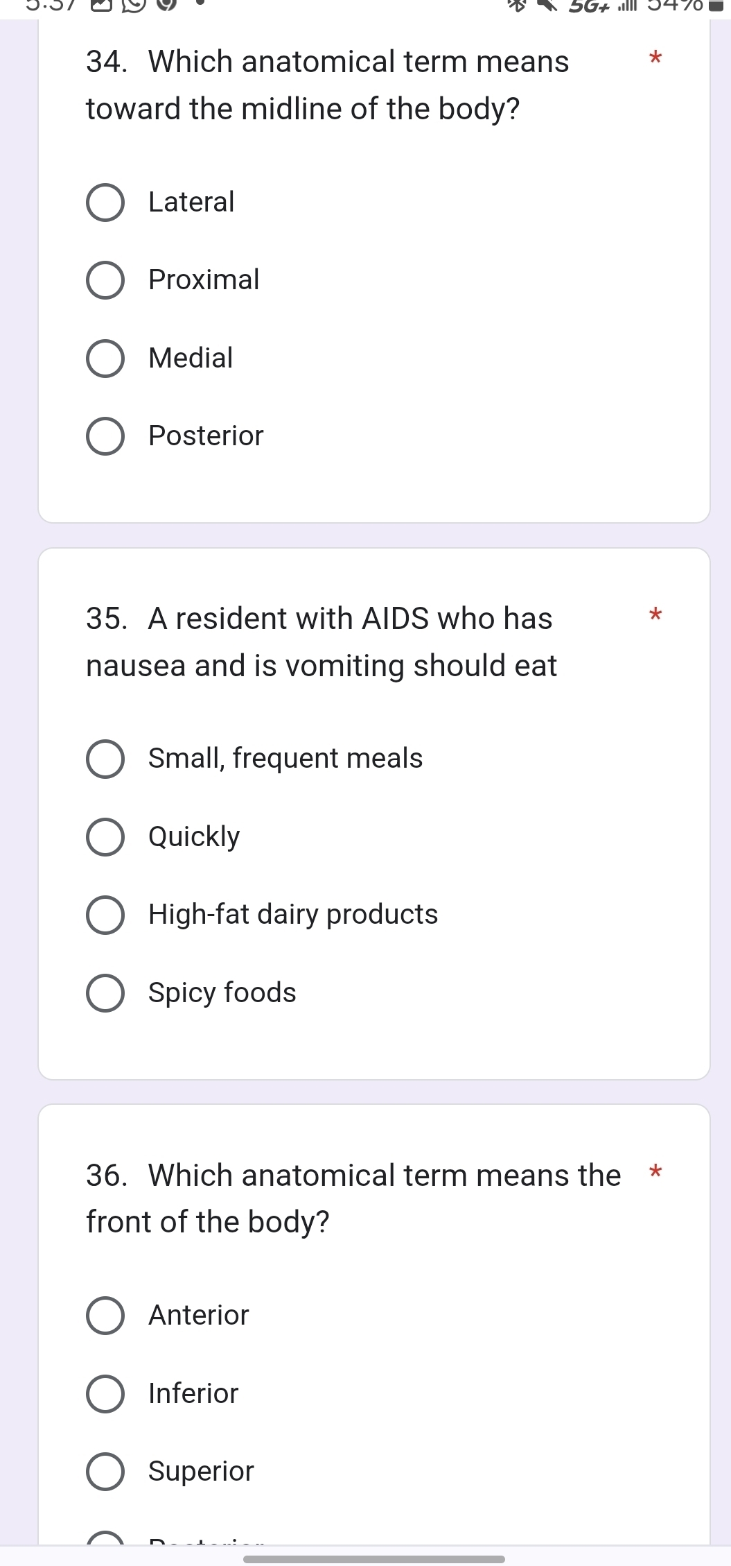 Solved: Which anatomical term means toward the midline of the body ...