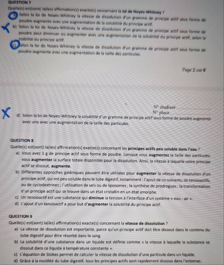 Résolu :Quelle(s) est(sont) la(les) affirmation(s) exacte(s) concernant ...