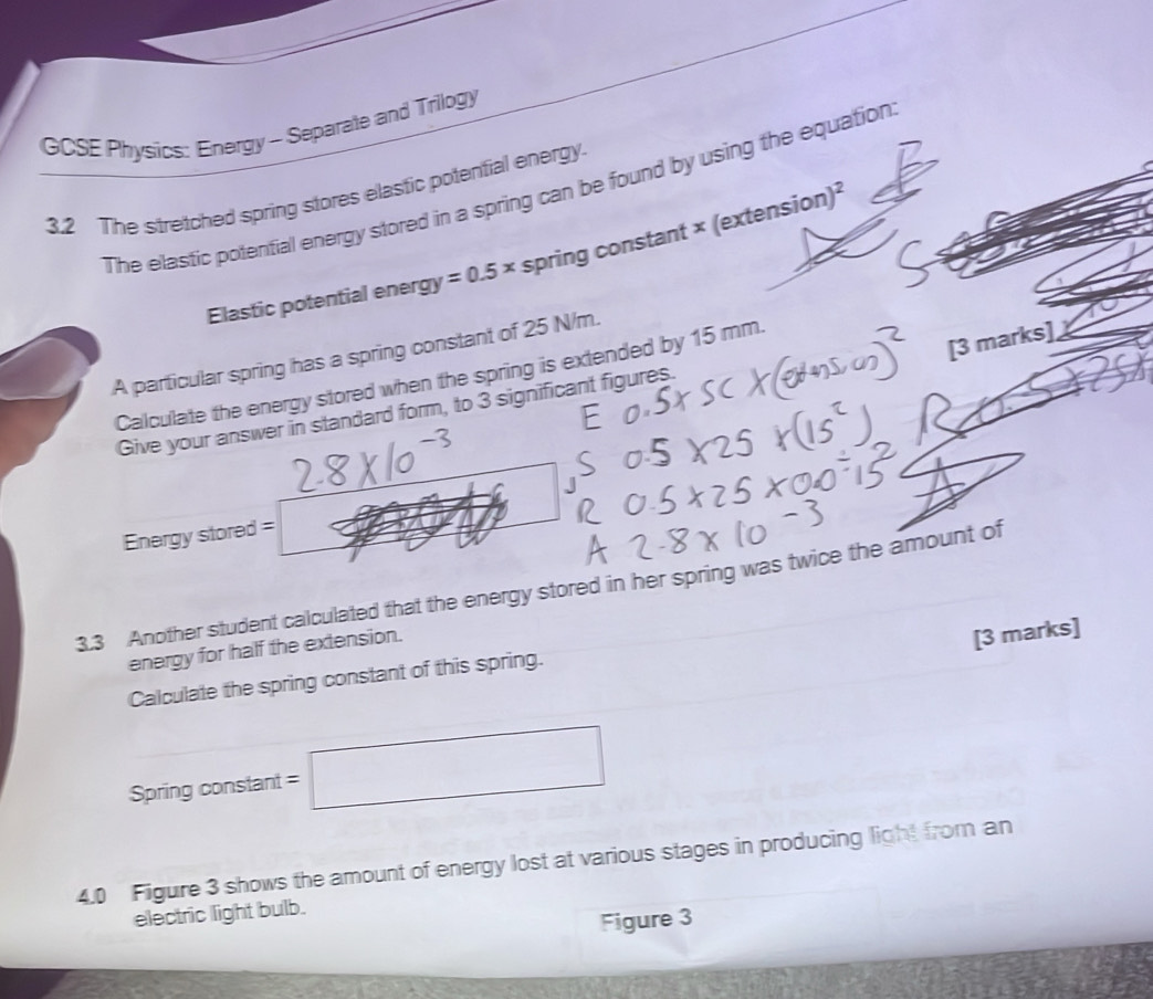 Solved: GCSE Physics: Energy - Separate and Trilogy 3.2 The stretched ...