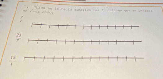 Resuelto:Ubica en la recta numérica las fracciones que se indican en ...