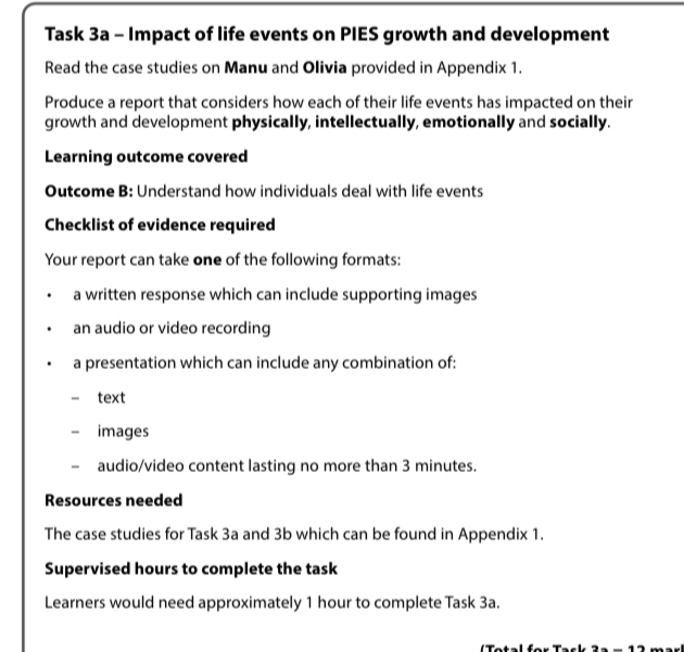 Solved: Task 3a - Impact of life events on PIES growth and development ...