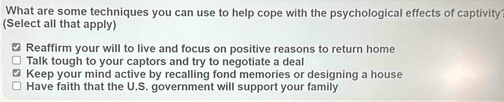 Solved: What are some techniques you can use to help cope with the ...