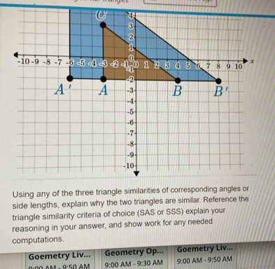 Solved: Using any of the three triangle similarities of corresponding ...